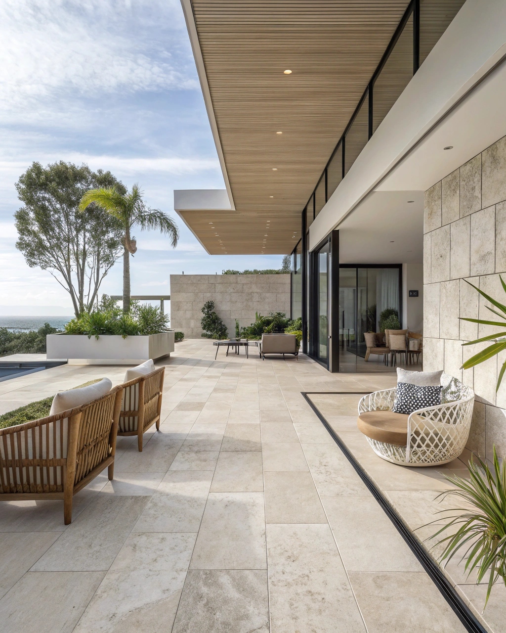 10 idées de patio en travertin pour les espaces extérieurs